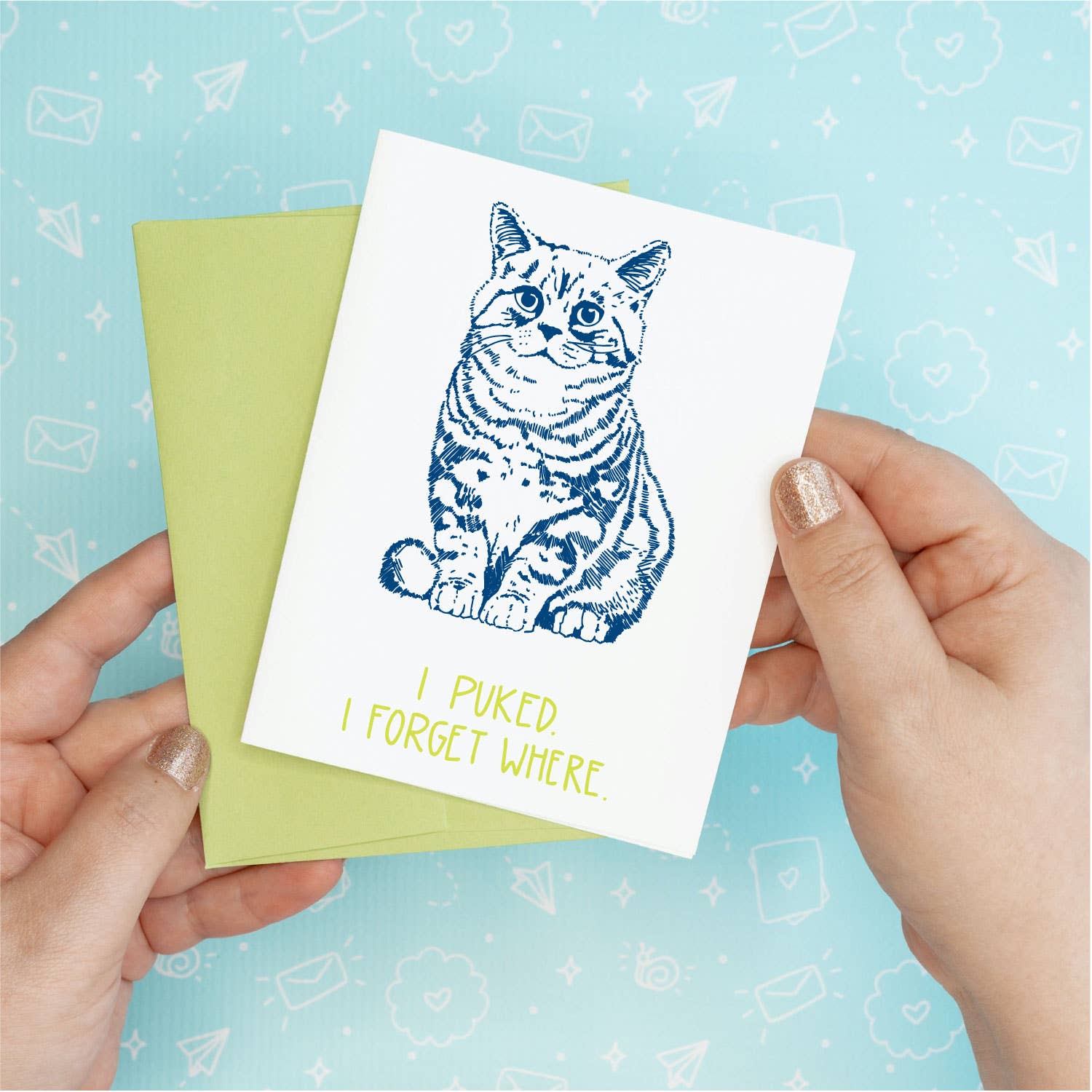 Cat Puke Funny Greeting Card – Famore