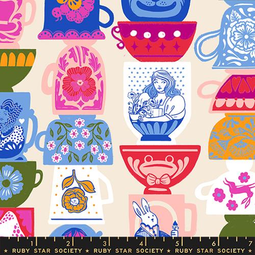 Hello Alice Shell Tea Party Cotton 43"/44" Fabric Per Yard – Famore