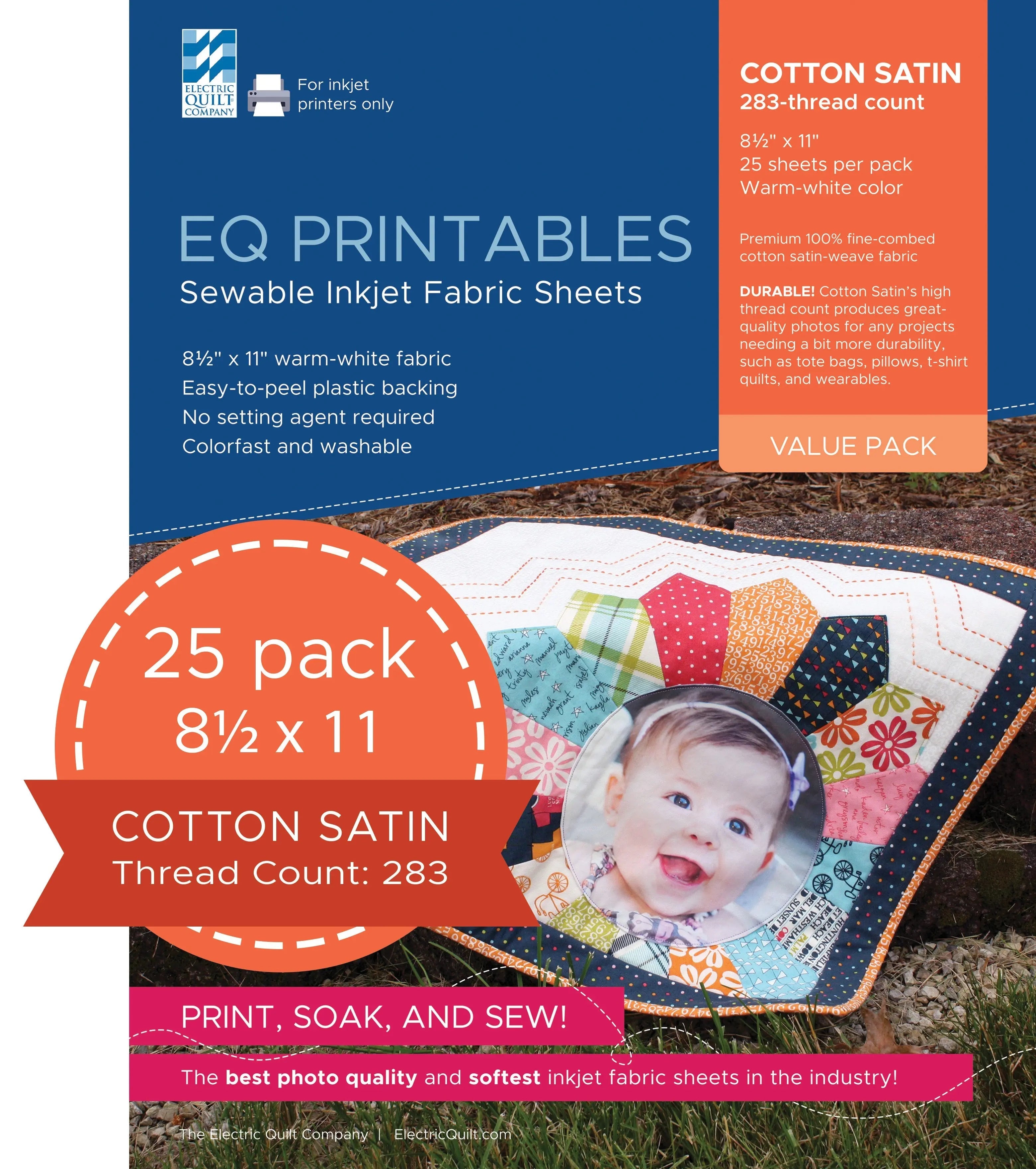 Premium Cotton Satin Inkjet Fabric 25 Sheets per pack – Famore