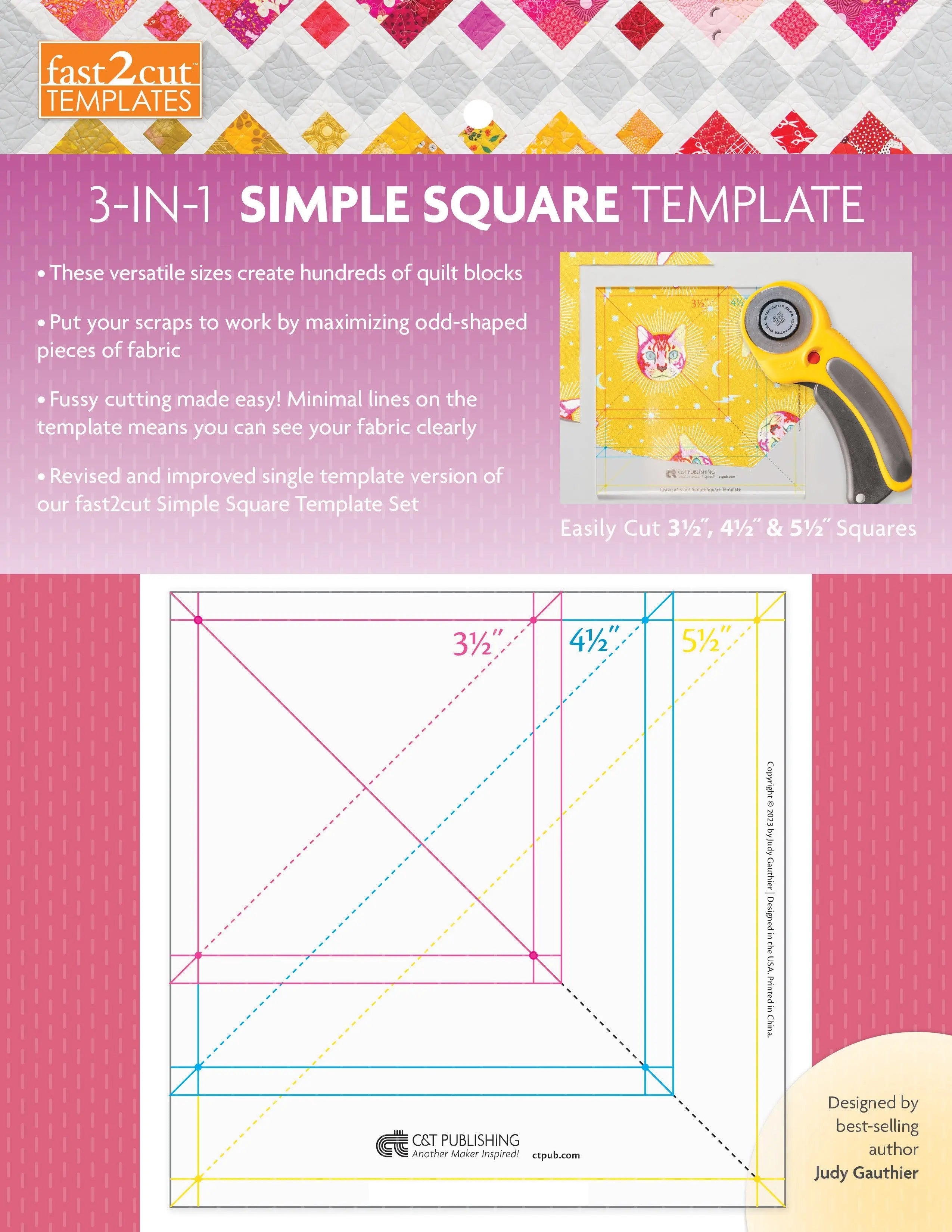 fast2cut 3-in-1 Simple Square Template – Famore